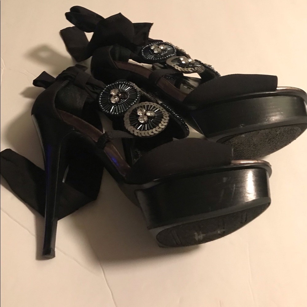 B Bakers Black Ba Dazzle Platform Heels - Gem